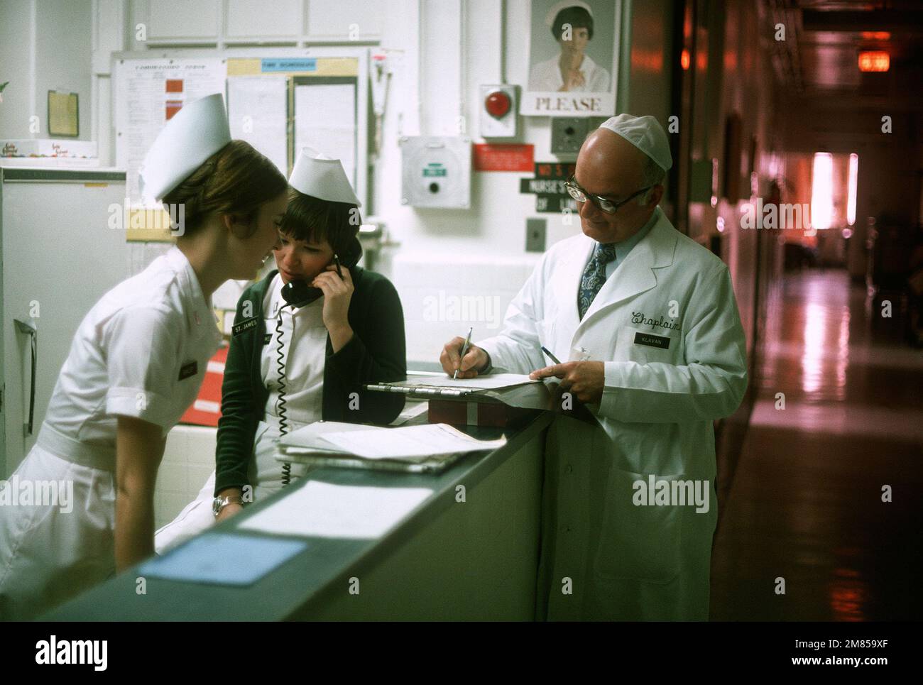 A U.S. Army chaplain visits a hospital. Country: Unknown Stock Photo ...