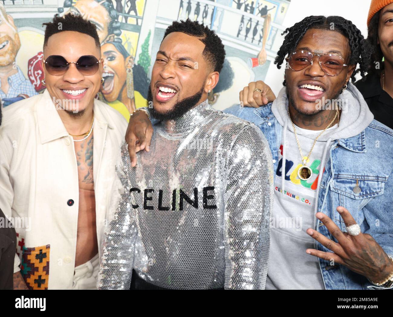 Hollywood, Ca. 11th Jan, 2023. Rotimi, Jacob Latimore and D.C. Young ...