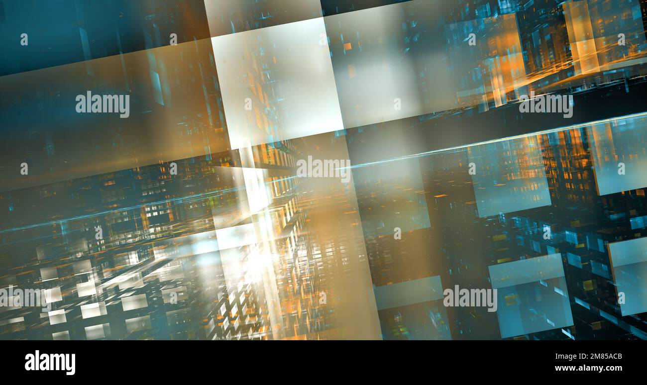 Computer generated abstract tehnology image. Three-dimensional 3D ...