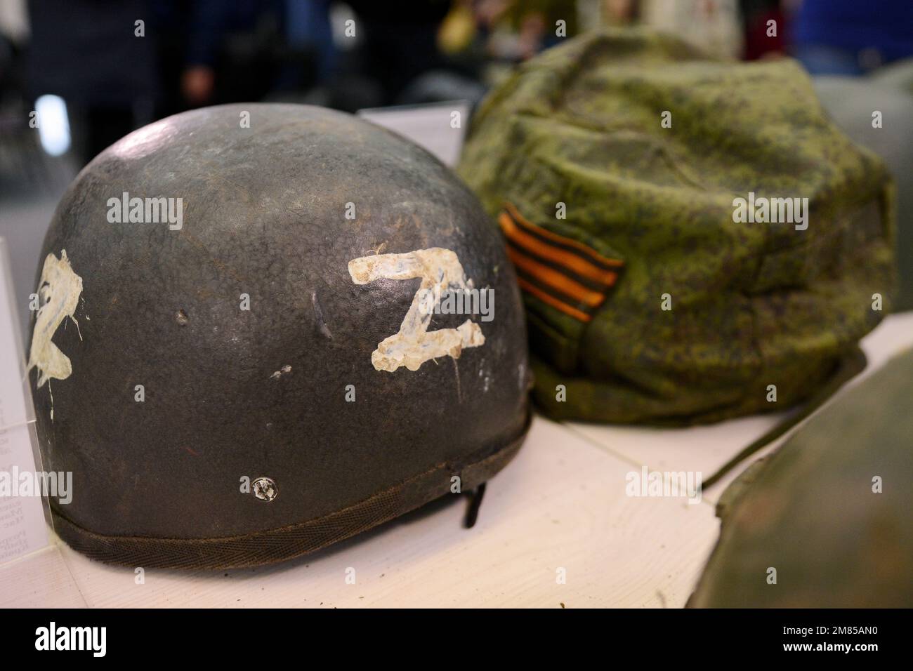 Helmets with the symbol "Z" and St. George's ribbon of Russian ...