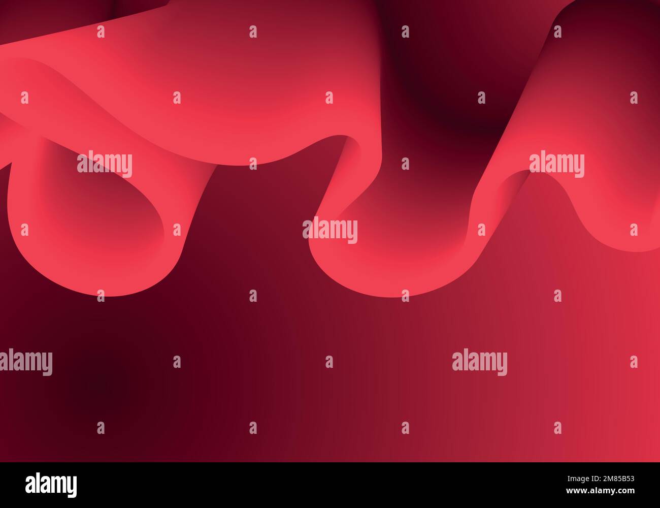 Red fluid wave. Duotone geometric compositions with gradient 3d flow ...
