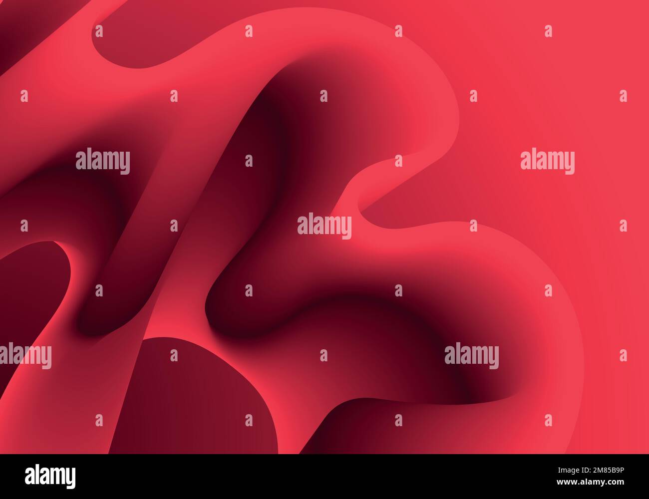 Red fluid wave. Duotone geometric compositions with gradient 3d flow ...