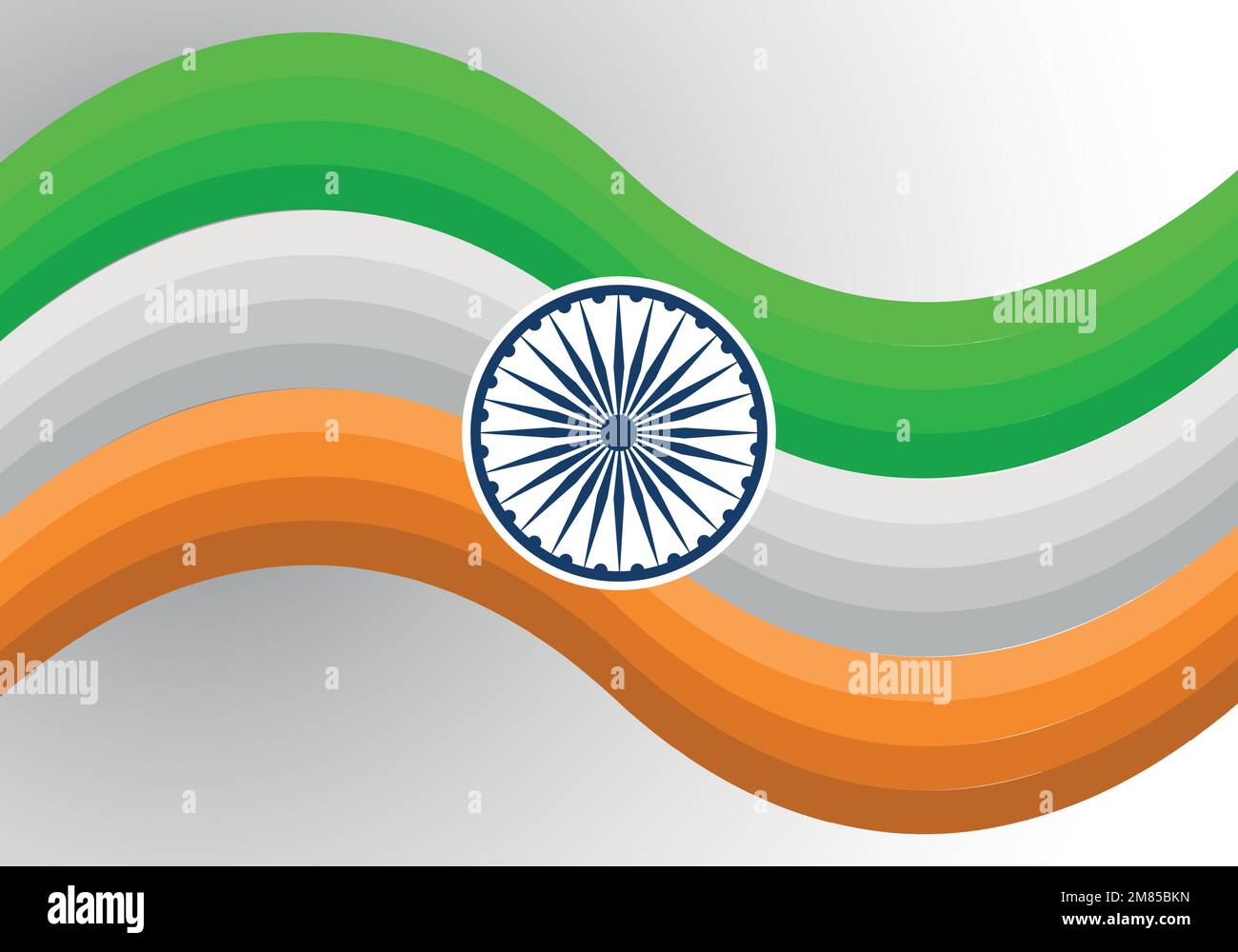 15th of august independence day of india with wavy flag design Stock ...