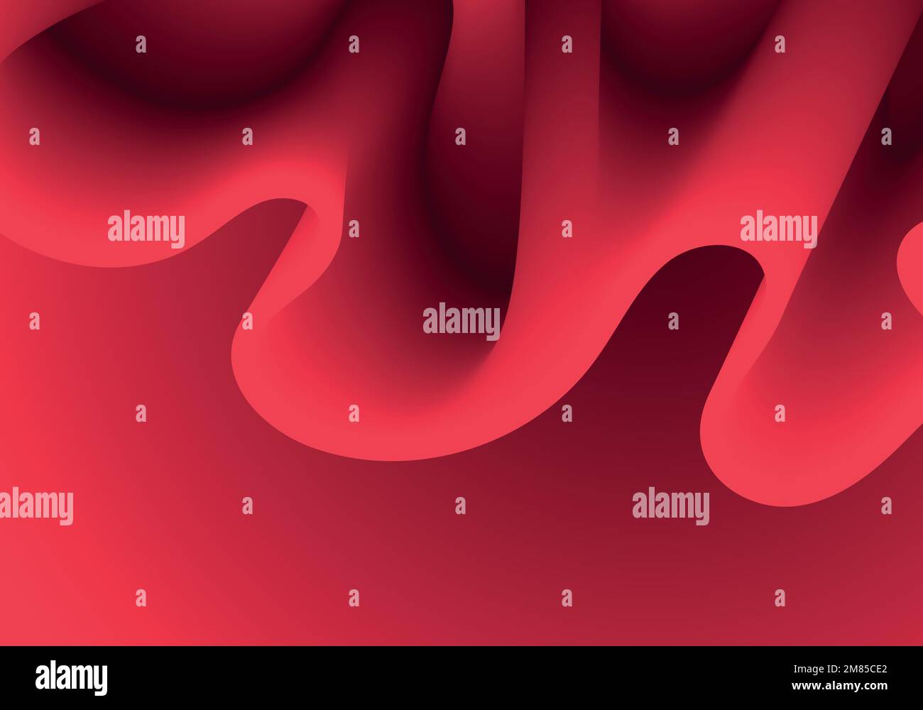 Red fluid wave. Duotone geometric compositions with gradient 3d flow ...