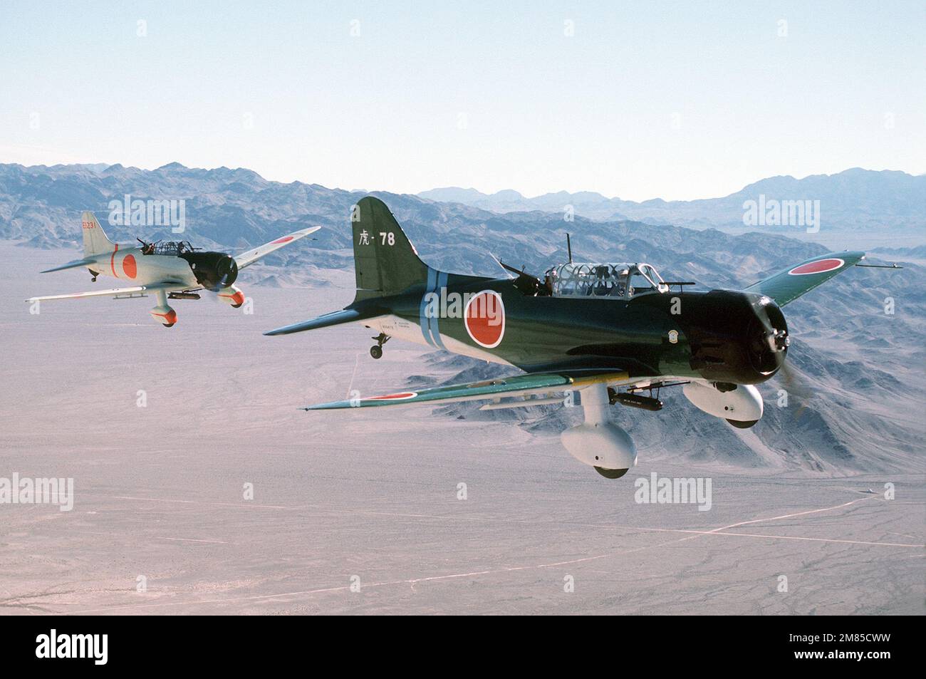 Replicas of Japanese Val Type 99 bomber aircraft fly during a re ...