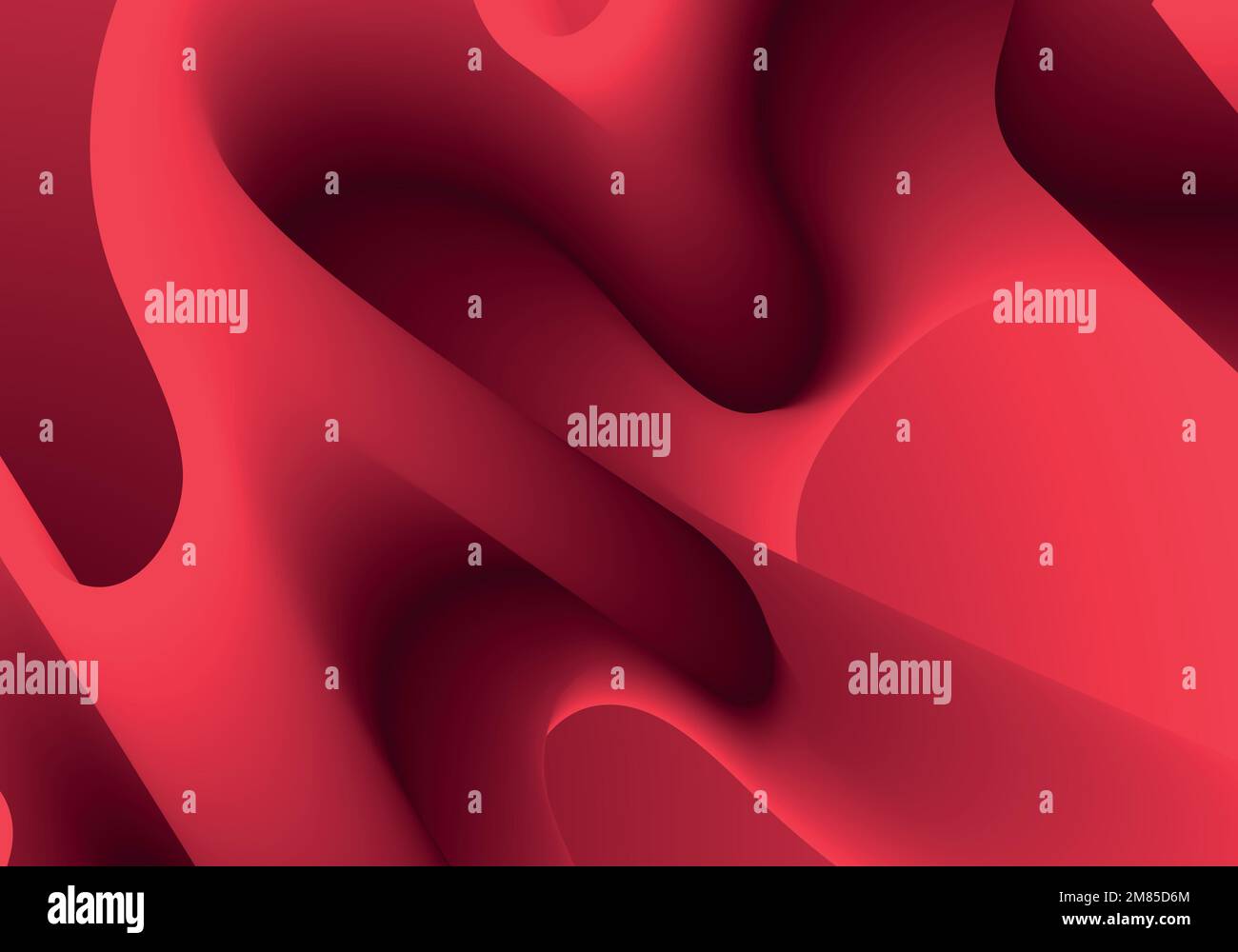 Red fluid wave. Duotone geometric compositions with gradient 3d flow ...