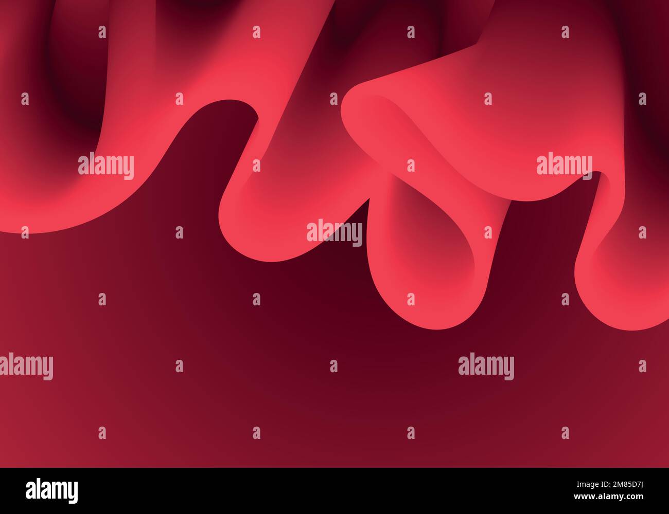 Red fluid wave. Duotone geometric compositions with gradient 3d flow ...