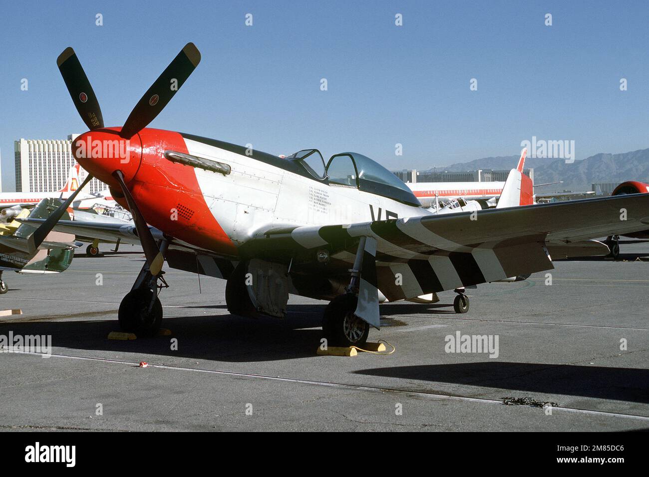 Three quarter front view of a North American built P-51 "Mustang ...