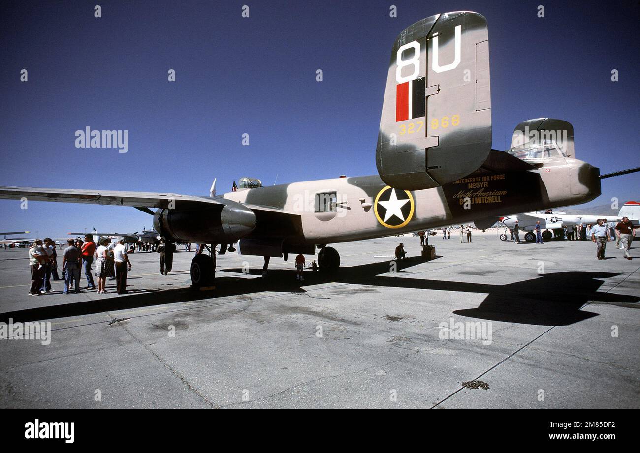Three quarter rear view of a North American built B-25 "Mitchell ...