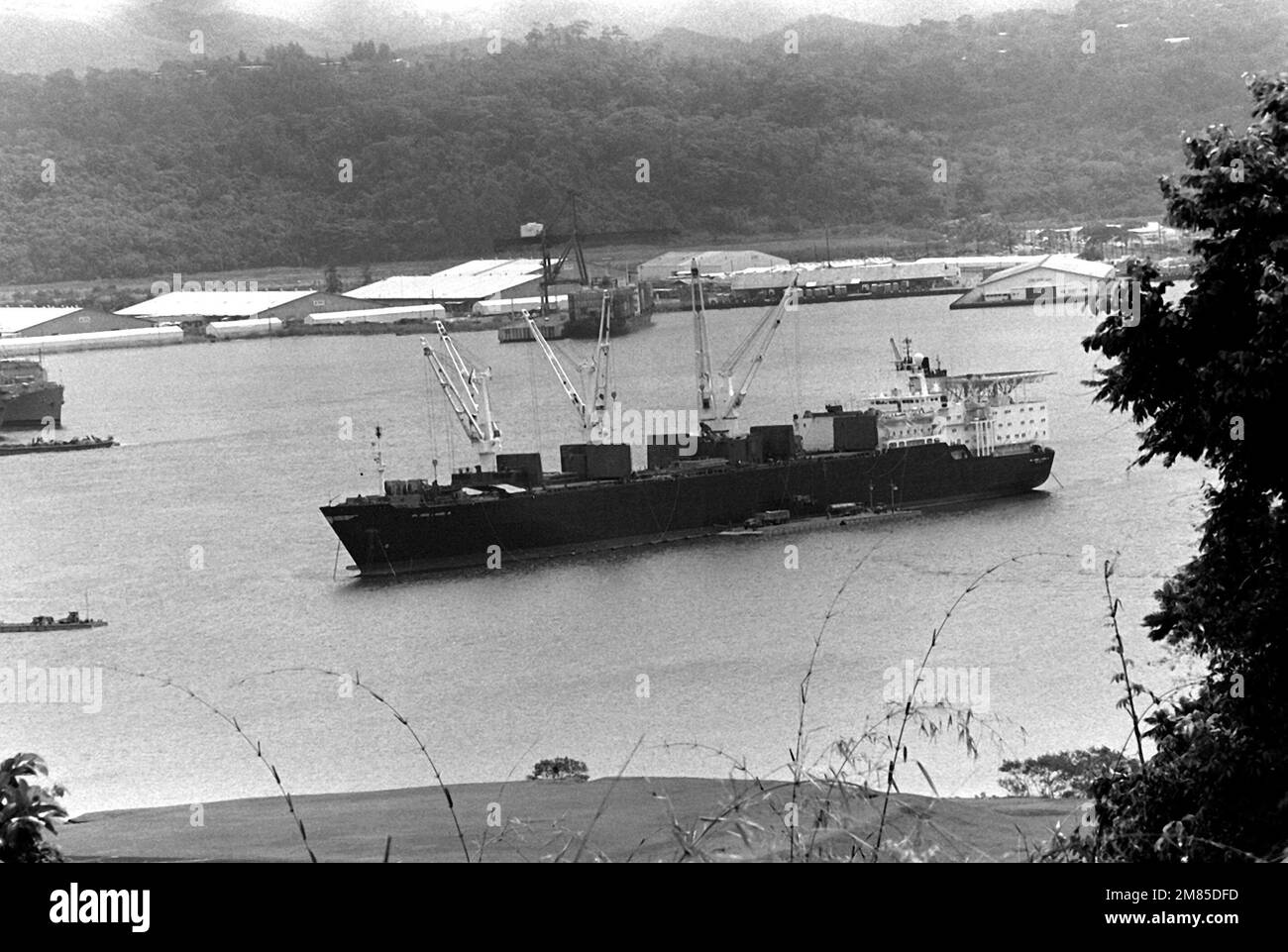 A port bow view of the maritime prepositioning ship CPL. LOUIS J. HAUGE ...