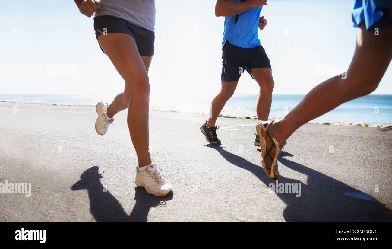 Low angle athletic male female hi-res stock photography and images - Alamy