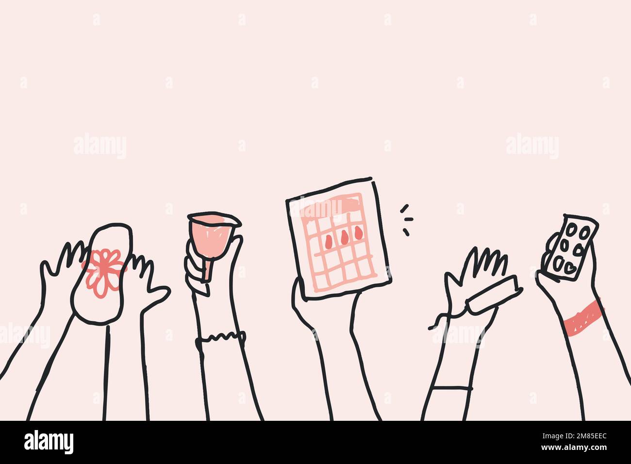 Menstrual period item doodle vector tax and woman rights concept Stock ...