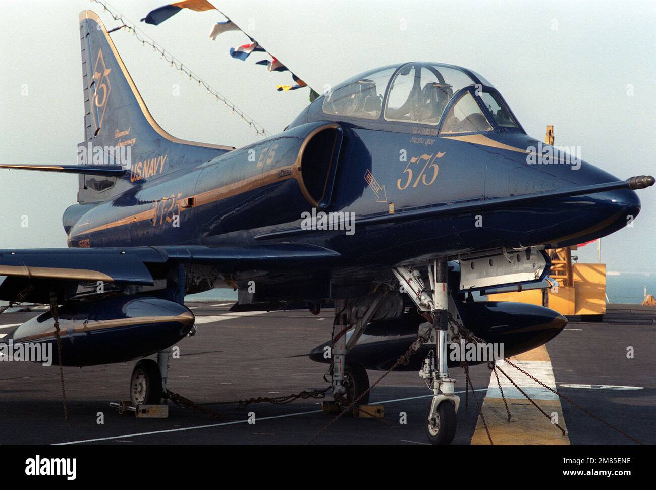 A right front view of a Training Squadron 25 (VT-25) TA-4J Skyhawk on ...