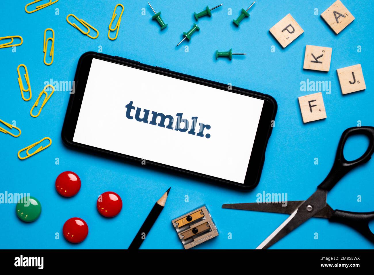 In this photo illustration a Tumblr logo is seen displayed on a ...