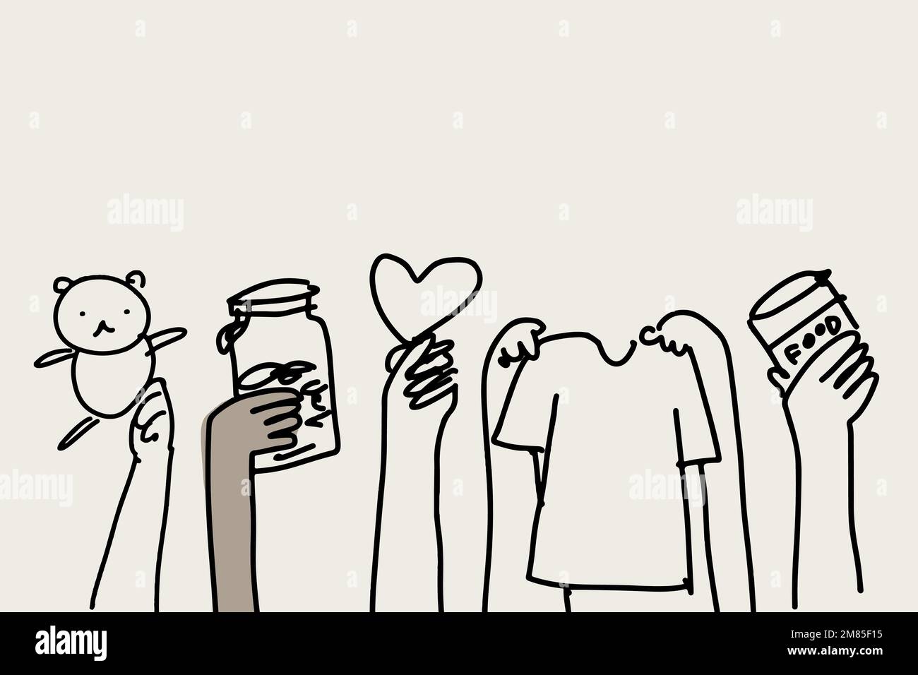 Charity doodle vector, people donating things Stock Vector Image & Art ...