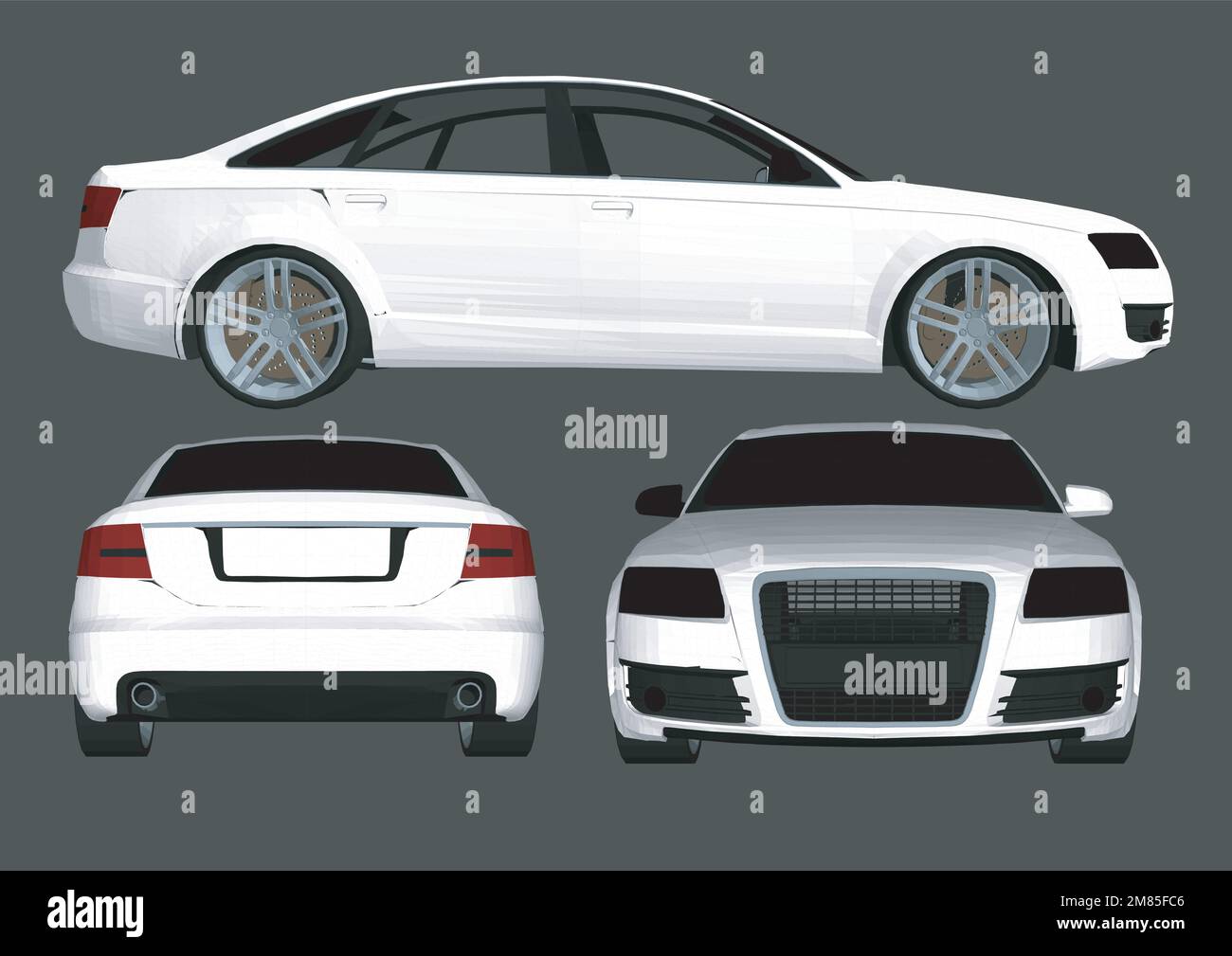 detailed custom car cartoon vector illustration Stock Vector Image ...