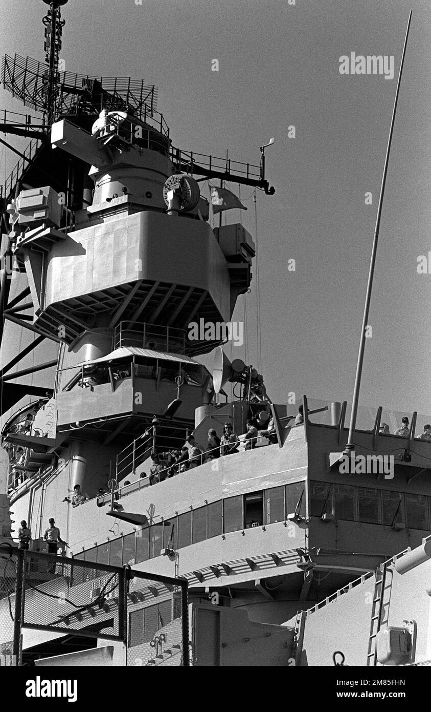 A portion of the bridge area aboard the battleship USS MISSOURI (BB-63 ...