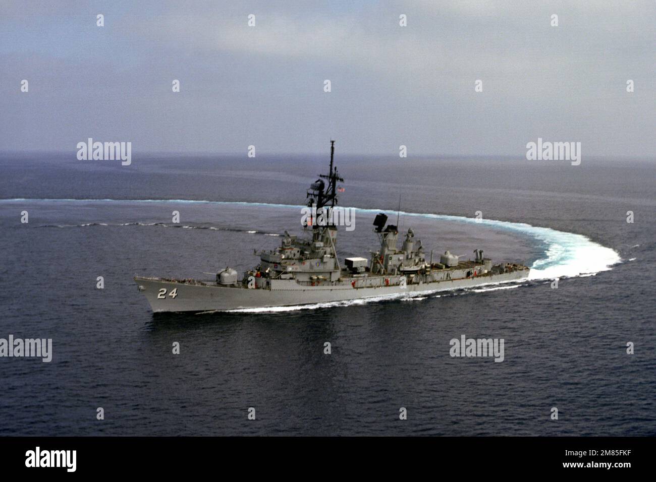 Aerial low-oblique portside view of the USS WADDELL (DDG 24) Charles F ...