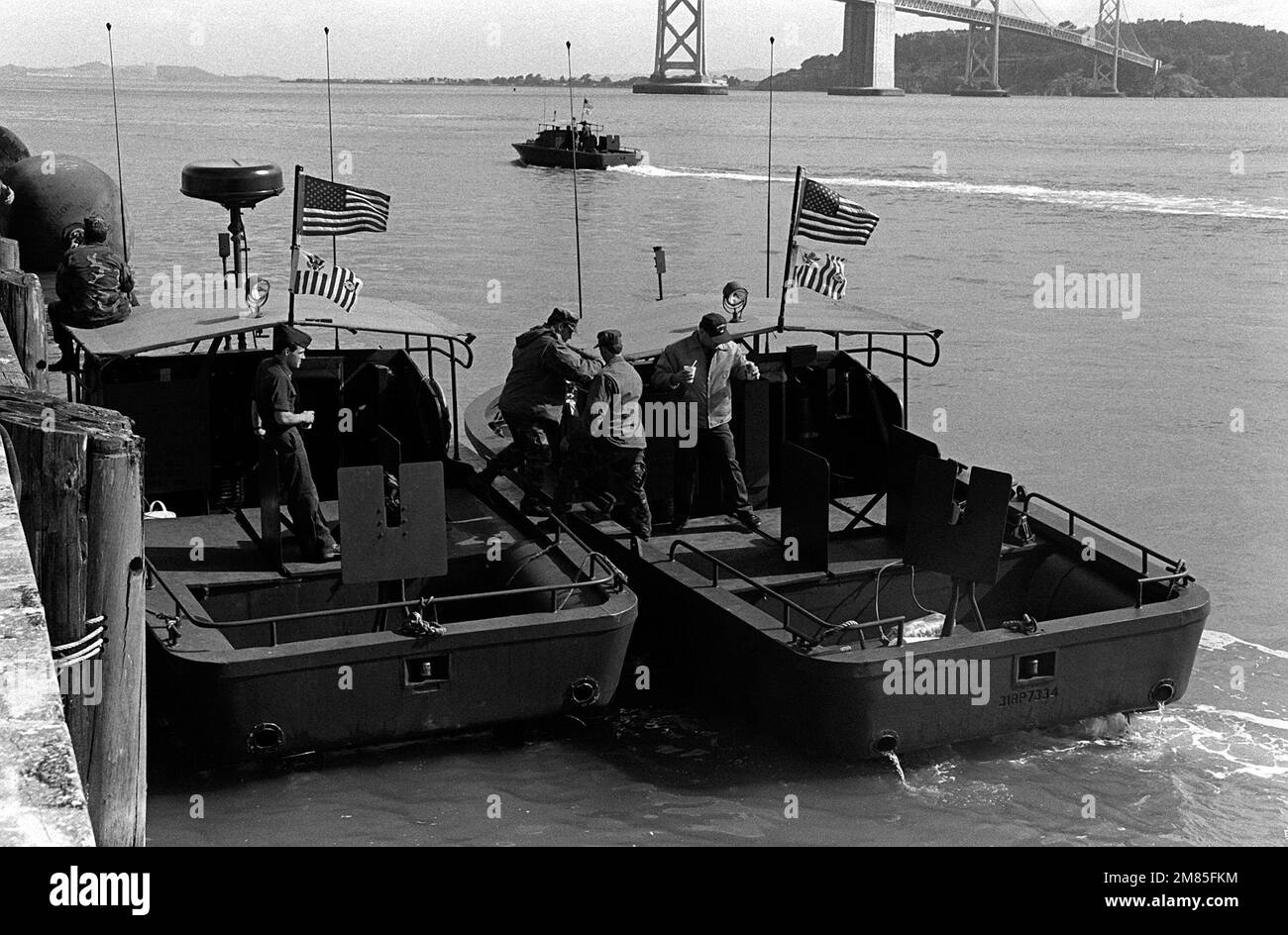 PBR Mark 2 river patrol boats provide security for the battleship USS ...