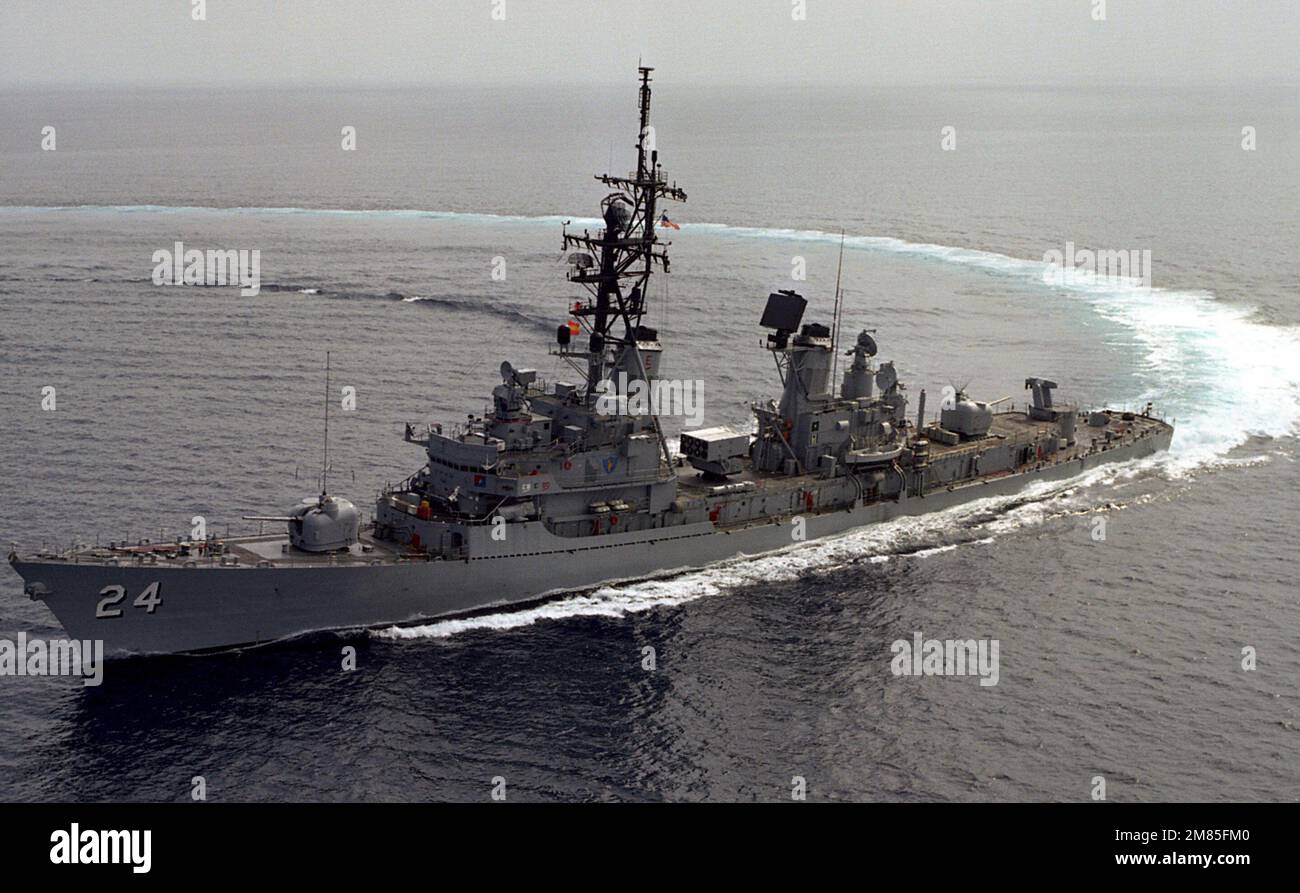 Aerial low-oblique starboard view of the USS WADDELL (DDG 24) Charles F ...