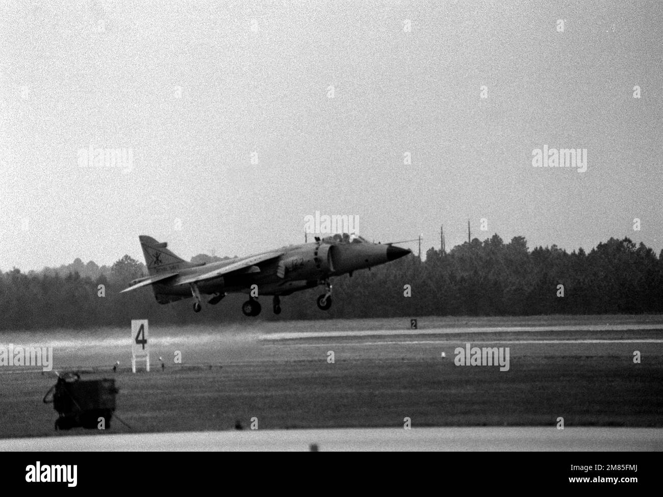 A British Royal Navy FSRS Mark 1 Sea Harrier aircraft takes off during ...