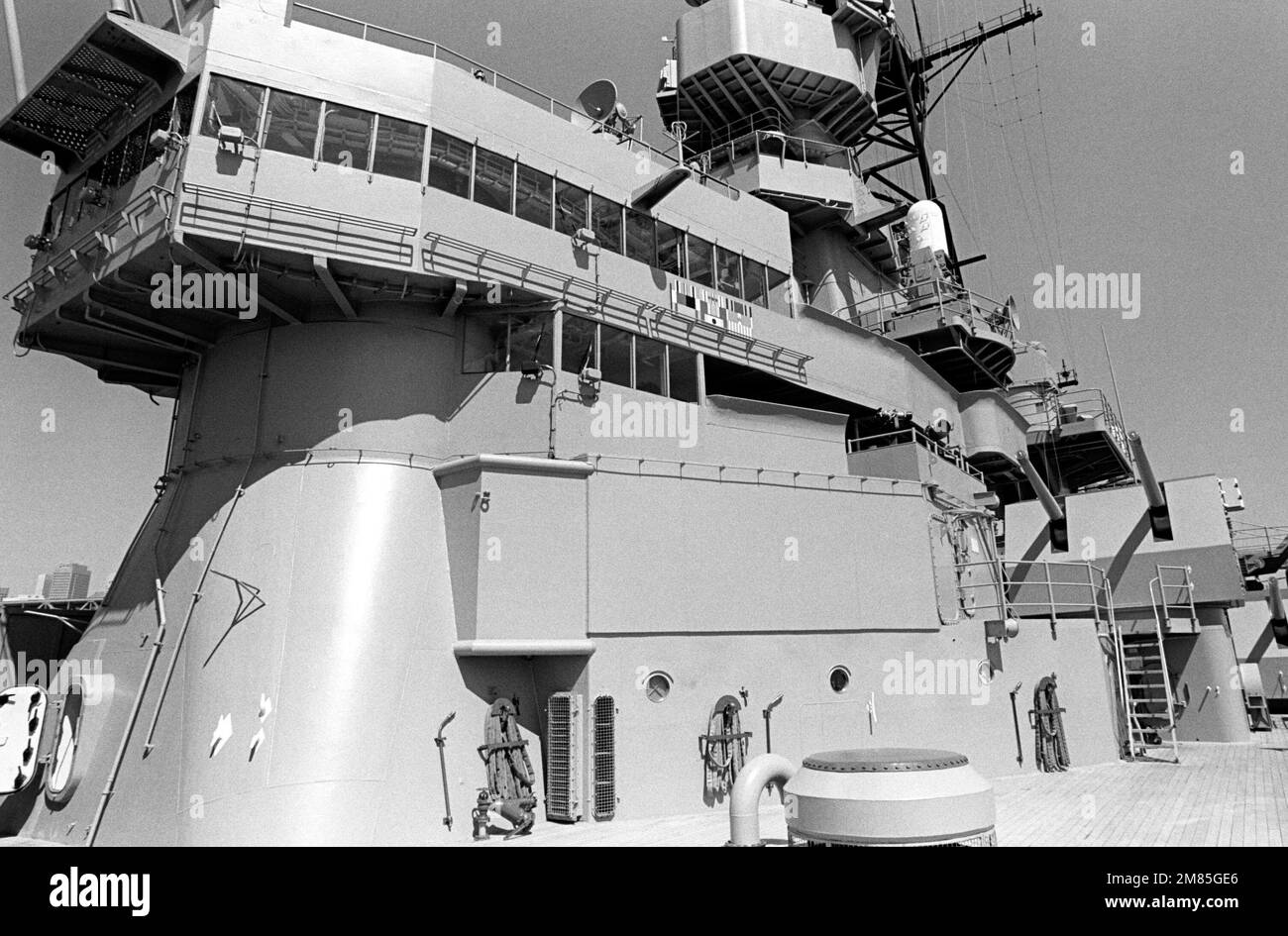 A view of the bridge area aboard the battleship USS MISSOURI (BB-63 ...