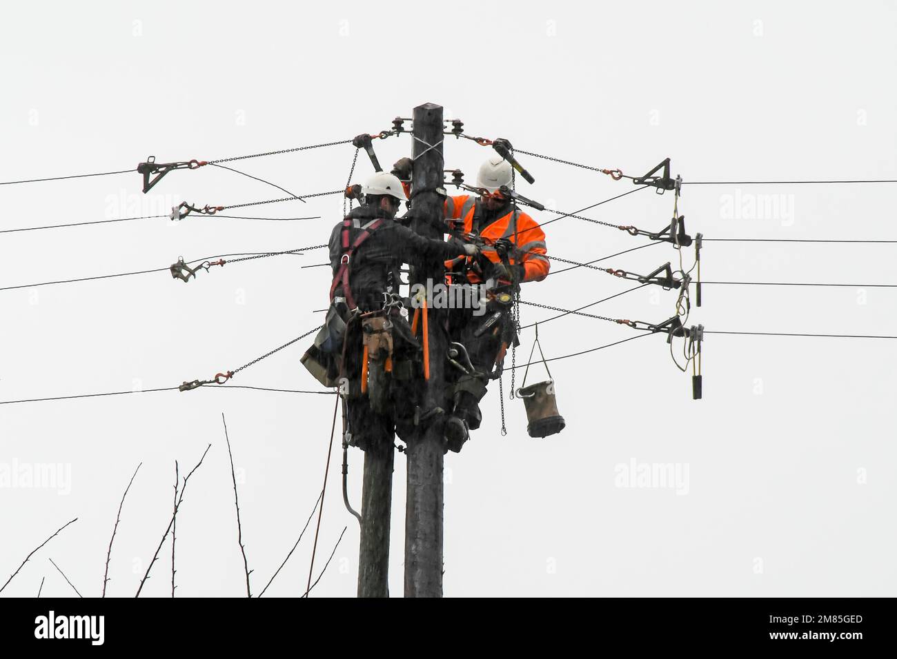 Bridport, Dorset, UK. 12th January 2023. UK Weather. Western Power ...