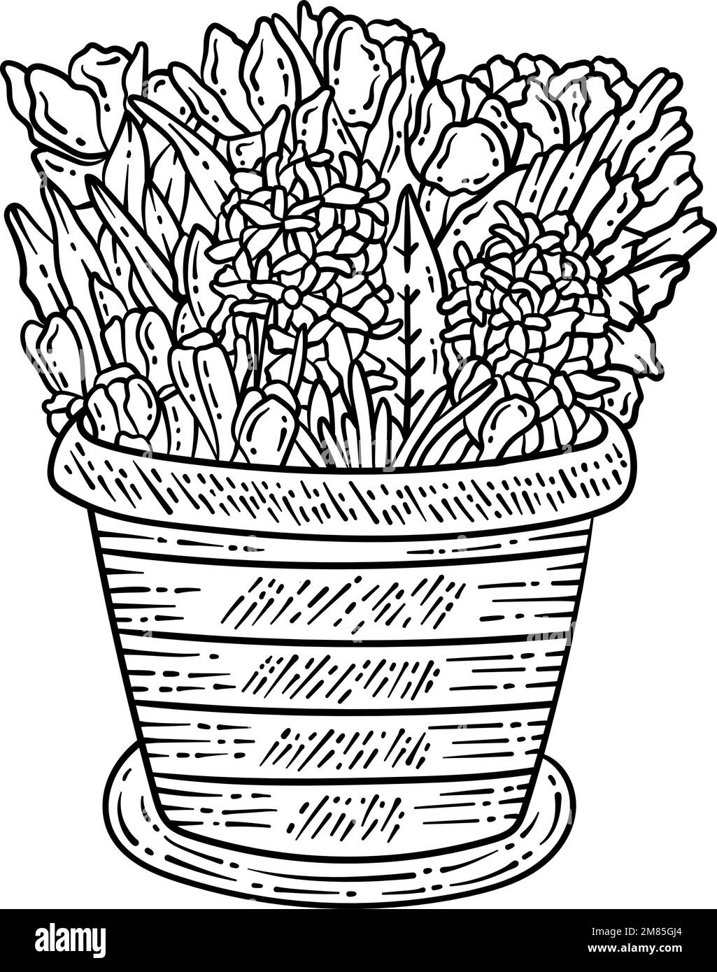 Line of flower pots Cut Out Stock Images & Pictures - Alamy