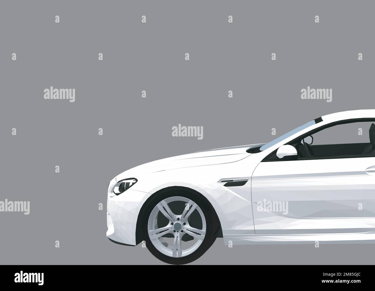 Sedan Car Isolated (side view). 3D rendering Stock Vector Image & Art ...