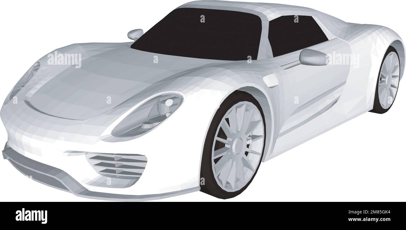 Sedan Car Isolated (side view). 3D rendering Stock Vector Image & Art ...