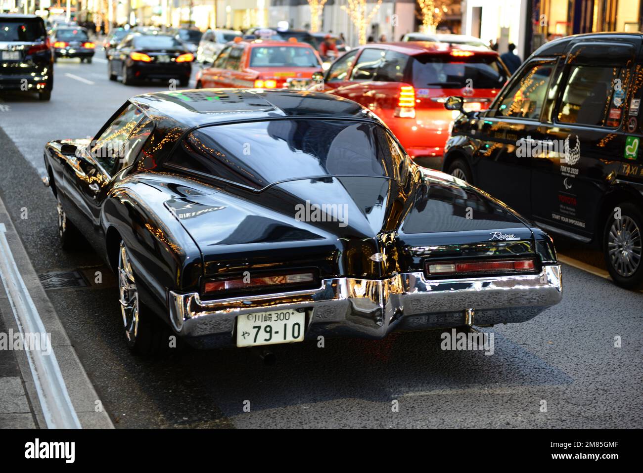 A back view of the Buick Riviera car in the streets of Japan Stock ...
