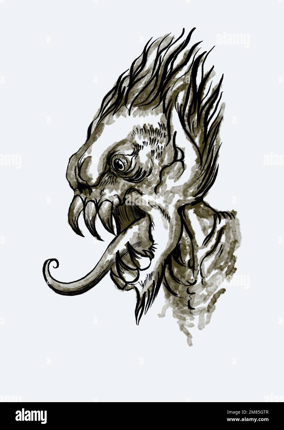 wendigo monster illustration Stock Photo - Alamy