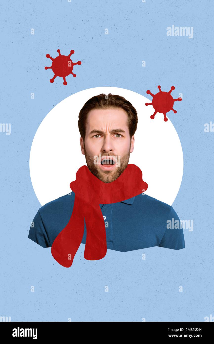 Creative abstract collage template graphics image of impressed upset ...