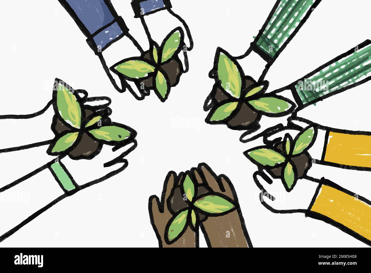 New normal hobby doodle vector, reforestation concept Stock Vector ...