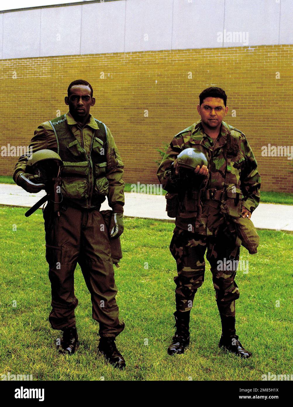 Members of an armored unit model their uniforms at Skidgel Hall, U.S ...
