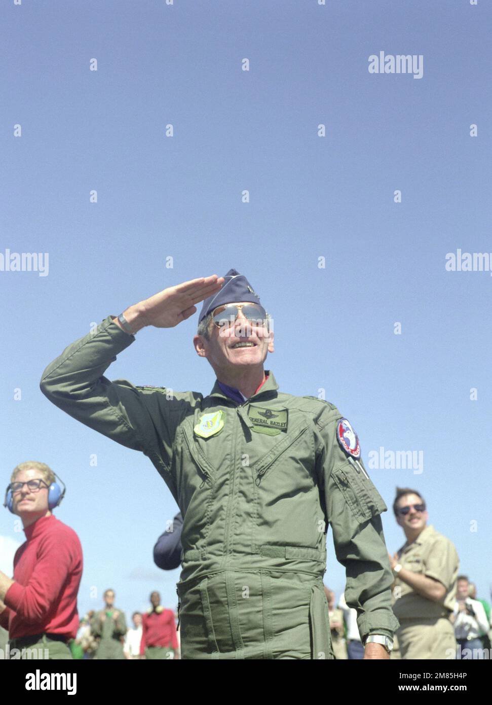 GEN. Robert W. Bazley, commander in chief, Pacific Air Forces, salutes ...