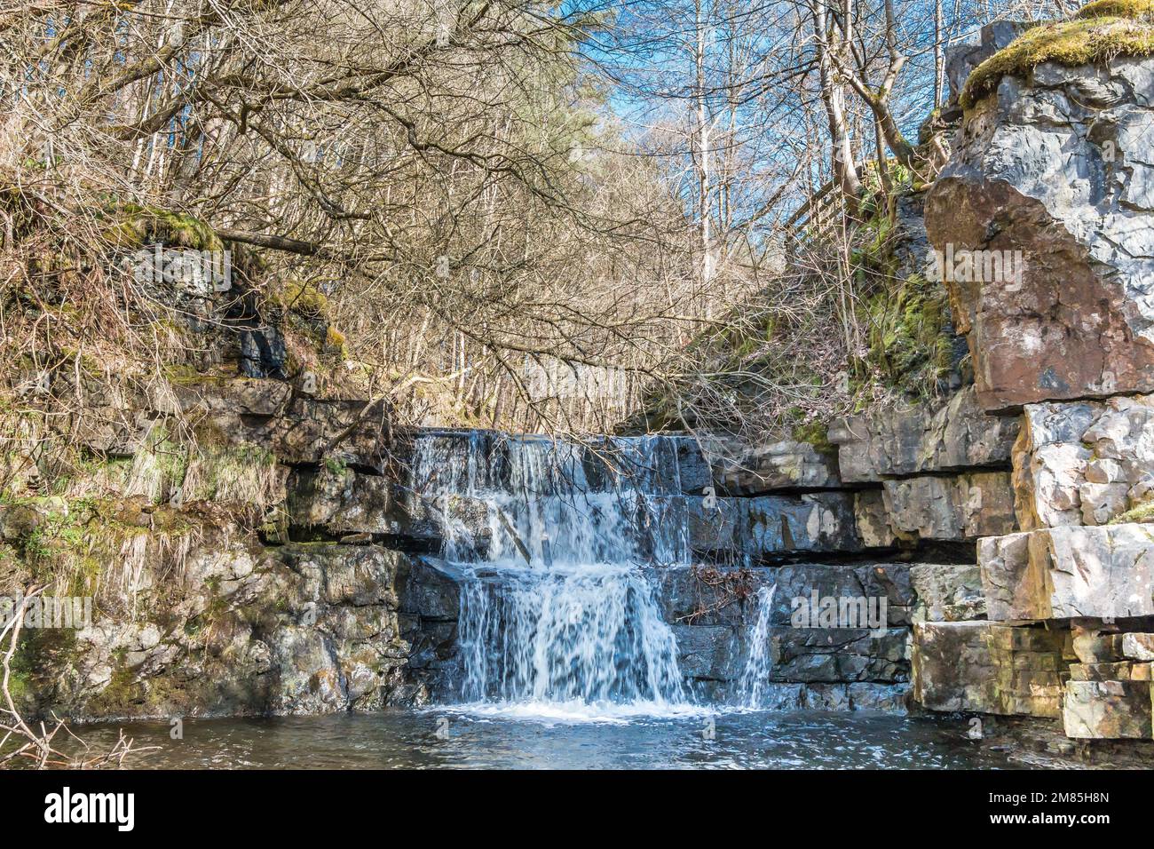 An unnamed waterfall on Bow Lee Beck, often mistaken for Summehill ...