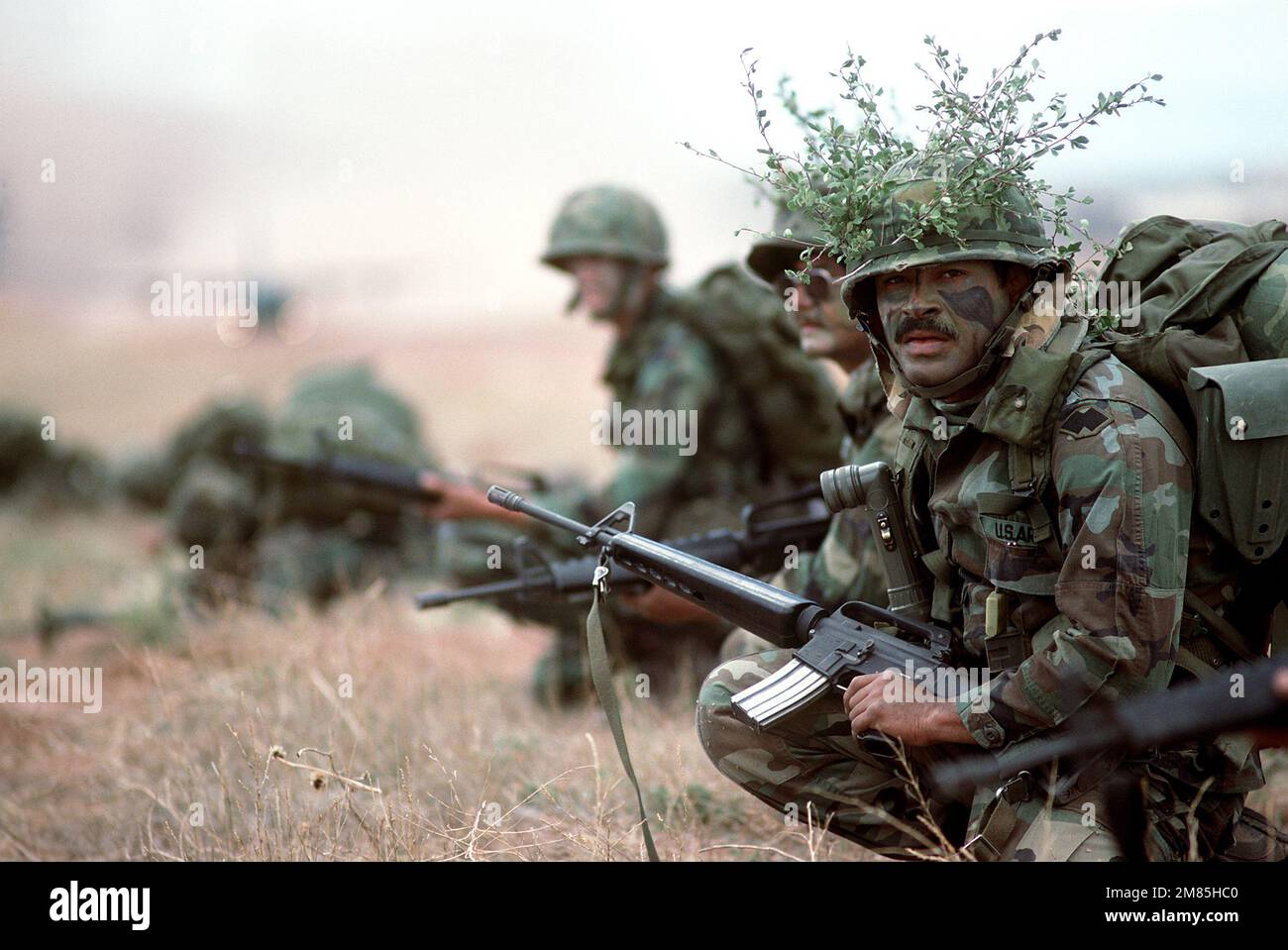 U.S. Army soldiers of the 3rd Bn., 87th Inf., 4th. Div., armed with M ...