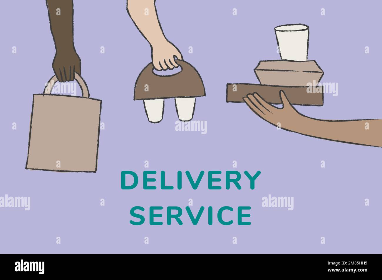 Delivery service template vector in doodle style Stock Vector Image ...