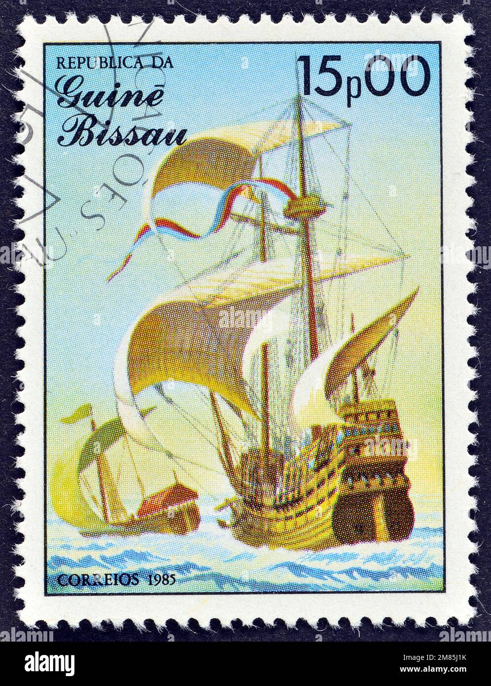 Cancelled postage stamp printed by Guinea Bissau, that shows Dutch ...