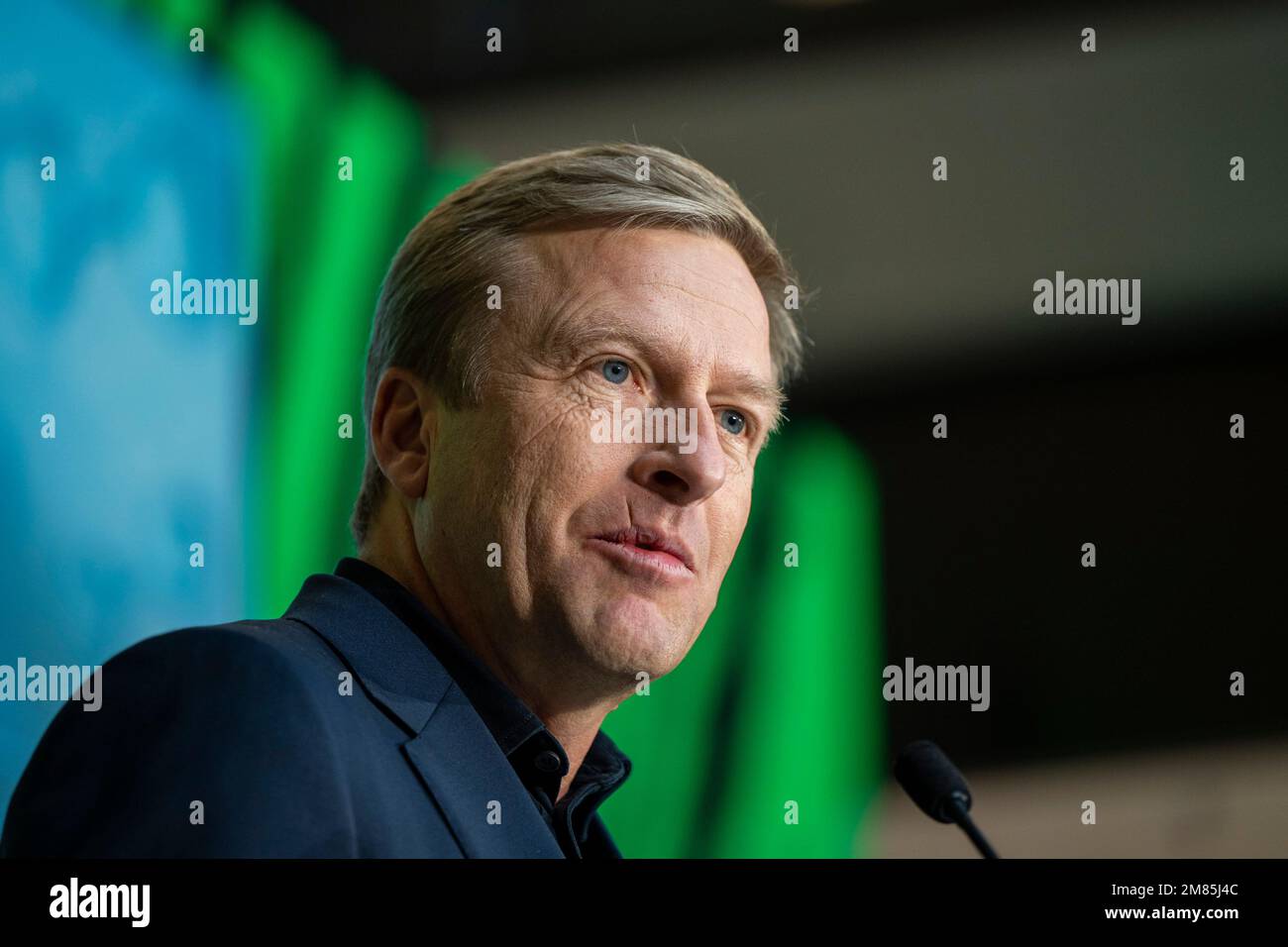 Munich, Germany. 12th Jan, 2023. Oliver Zipse, CEO of BMW AG, speaks at ...