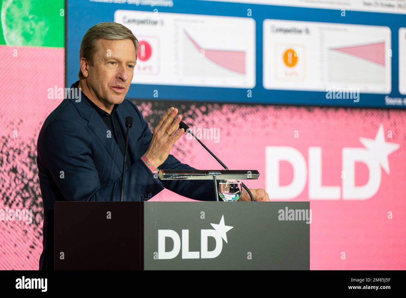 Munich, Germany. 12th Jan, 2023. Oliver Zipse, CEO of BMW AG, speaks at ...