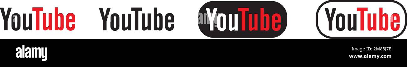 An illustration background of different Youtube logo designs on a white ...