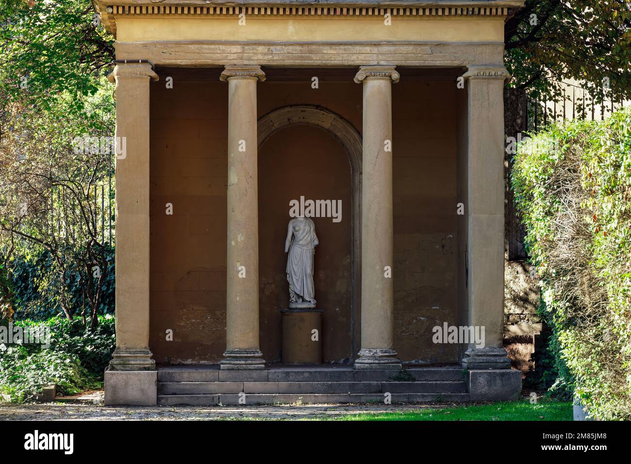 Neoclassical temple - Tempietto del Cagnola with Ionic columns and a ...