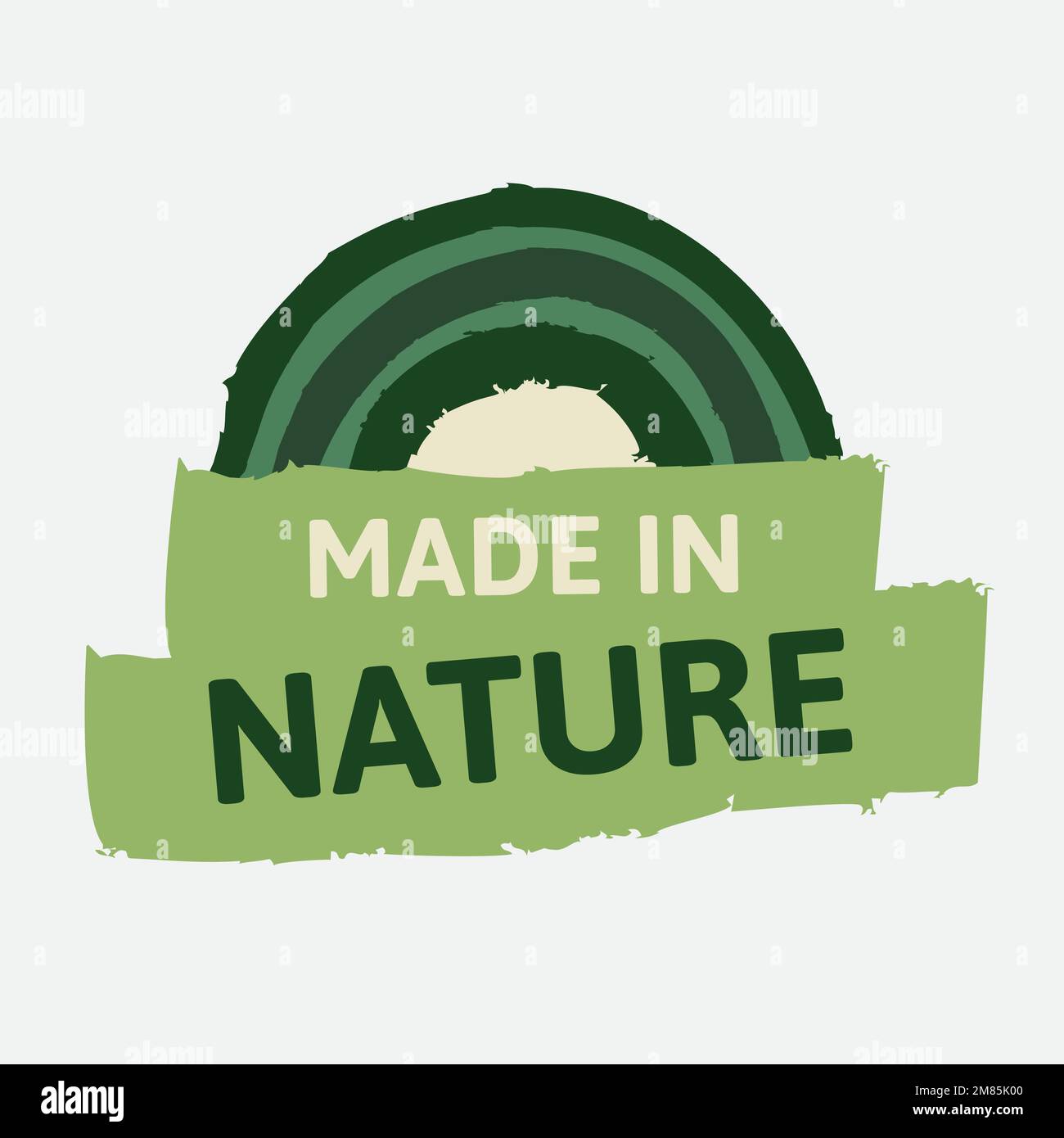 Made in nature sticker vector for healthy diet food marketing campaign ...