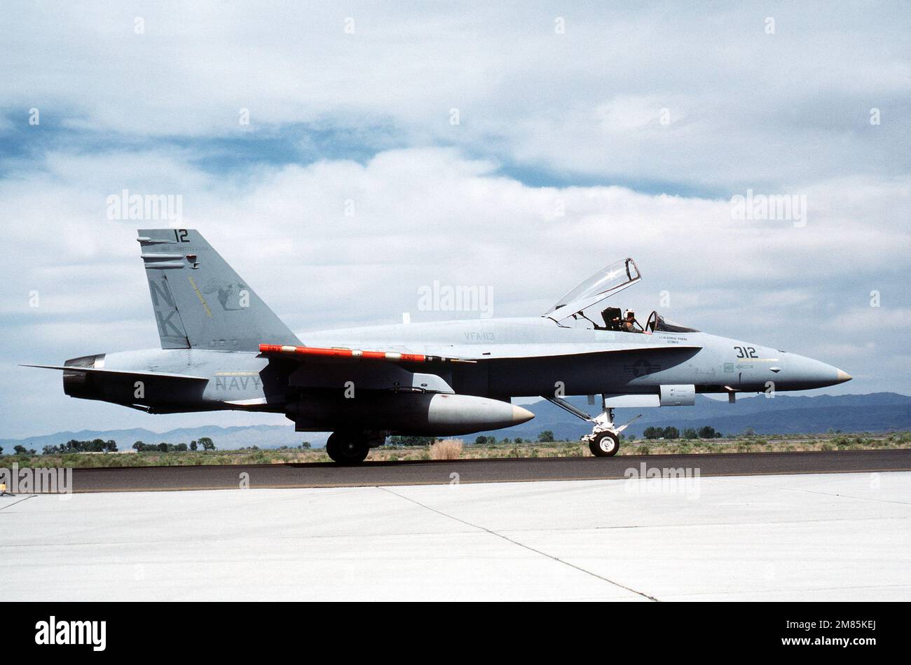A right side view of a Strike Fighter Squadron 113 (VFA-113) F/A-18A ...