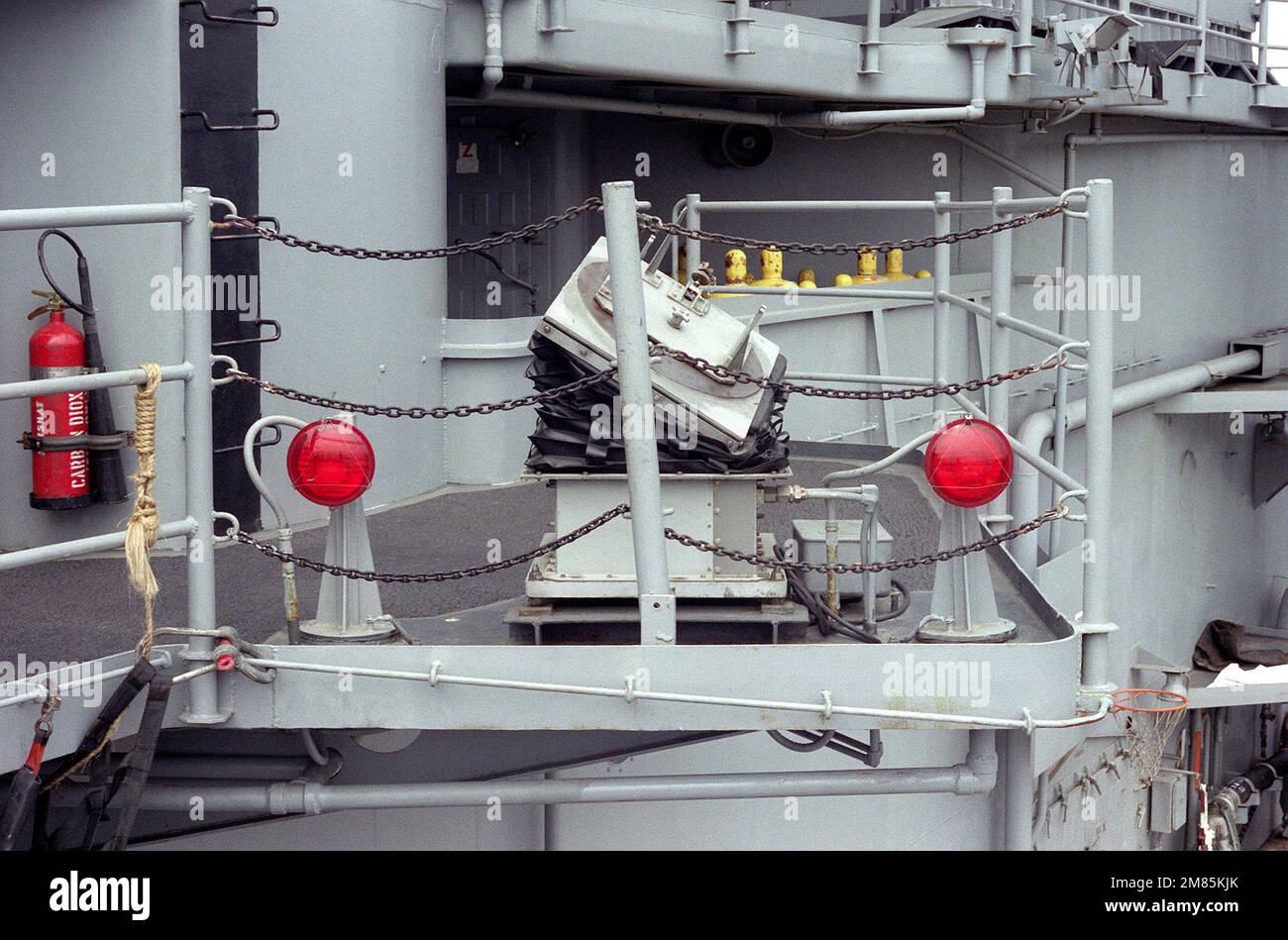 The glide slope indicator station adjacent to the helicopter control ...