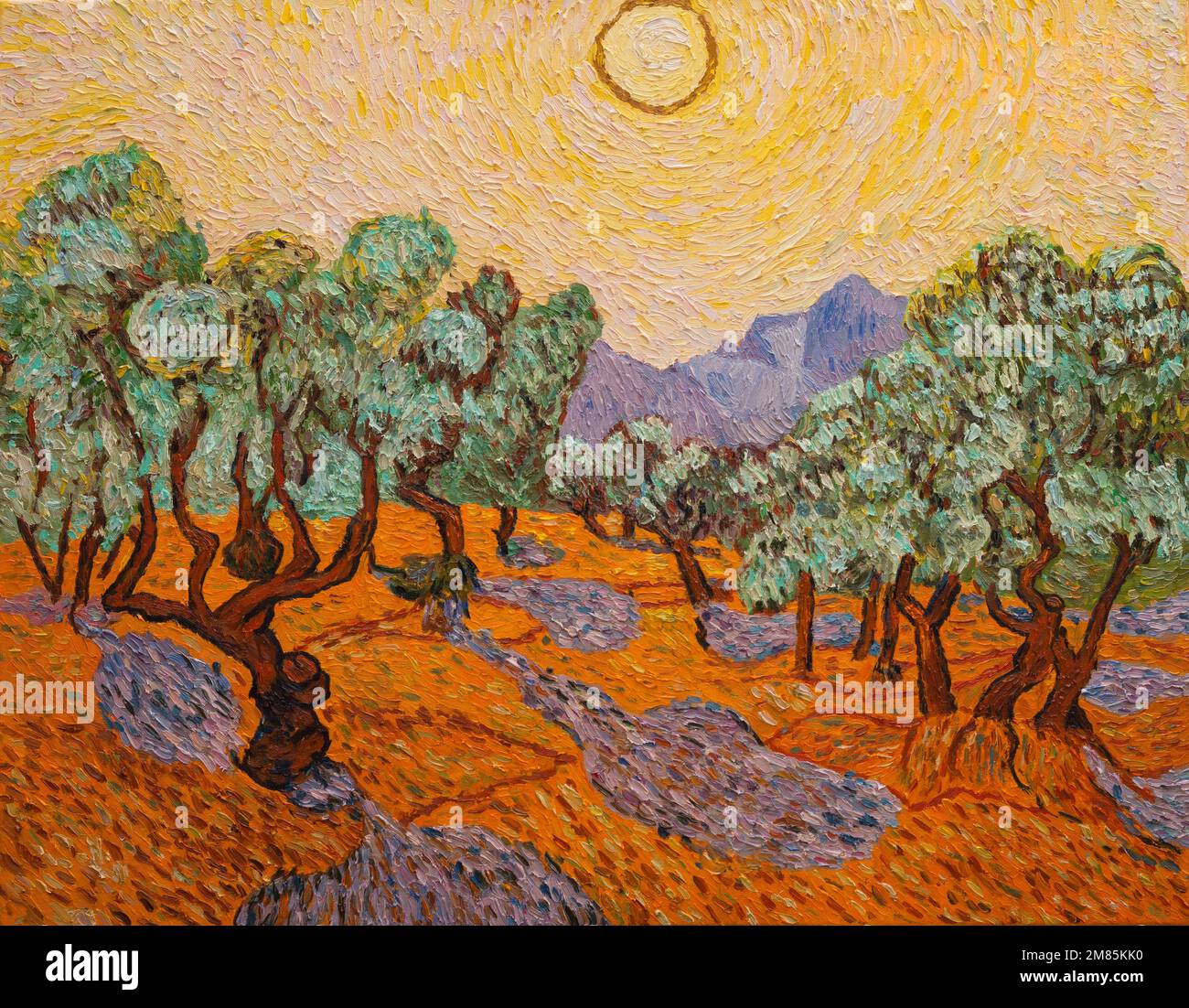 Olive Trees. Beautiful oil painting on canvas. Based on the great ...
