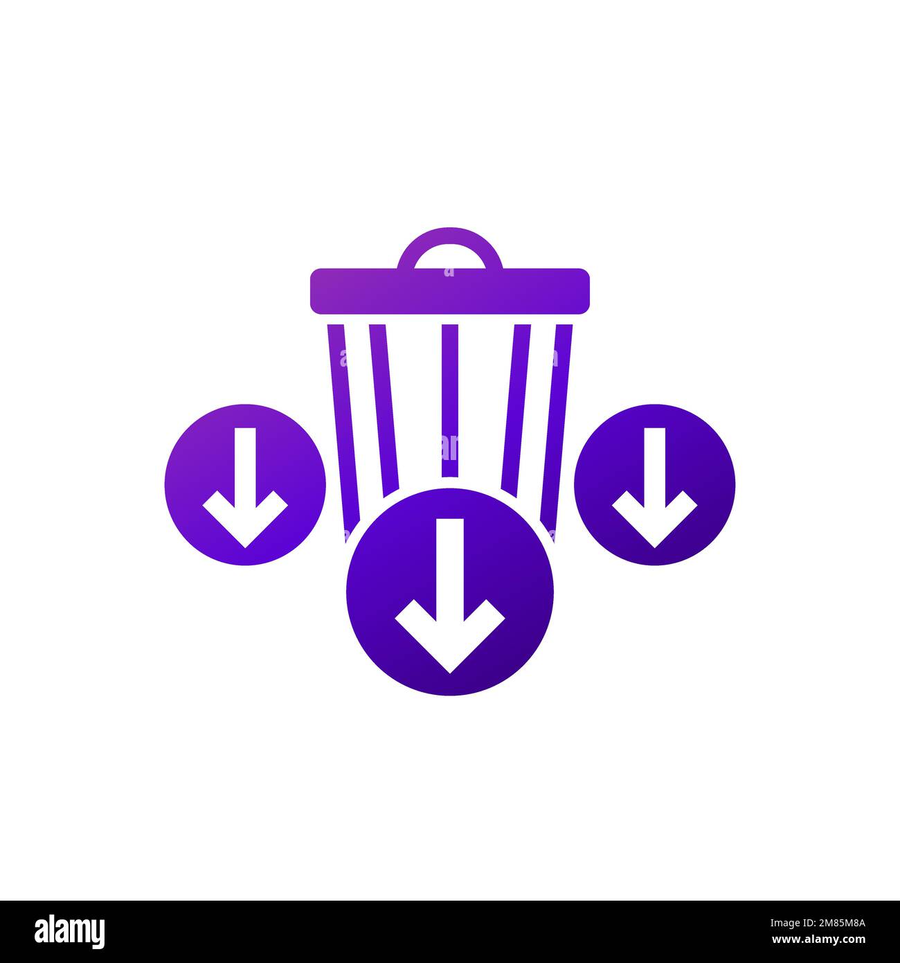Reduce waste icon with a trash bin and arrows Stock Vector Image & Art ...