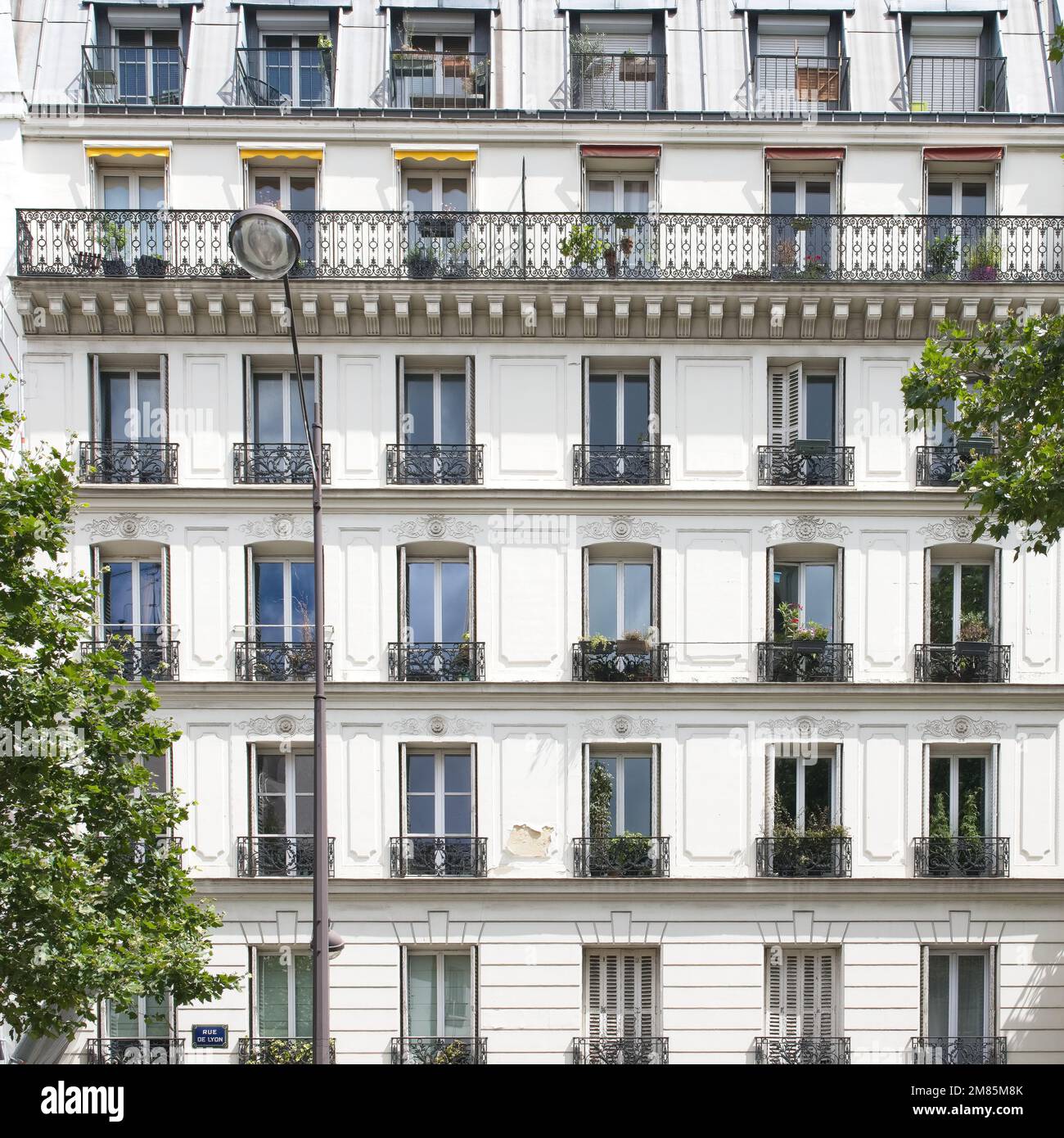 Paris, beautiful building, rue de Lyon in the 12th arrondissement Stock ...